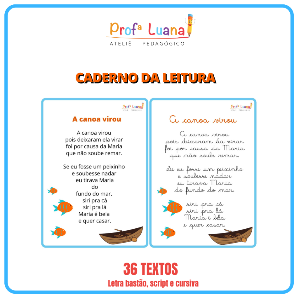 Caderno de leitura – Professora Luana!